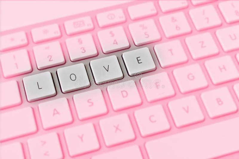 Pink Computer Keyboard Spelling Love Stock Image - Image of ...