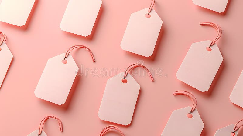 Pink Computer Keyboard with Pink Tags on a Background Stock Photo ...