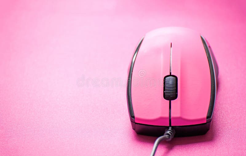 Pink Computer Wireless Mouse Stock Photo - Image of accessory, hardware ...