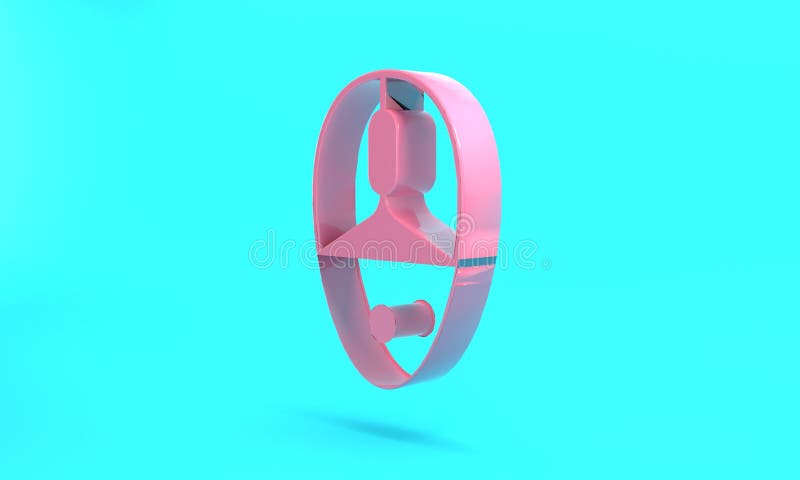 Pink Computer Mouse Gaming Icon Isolated on Turquoise Blue Background ...