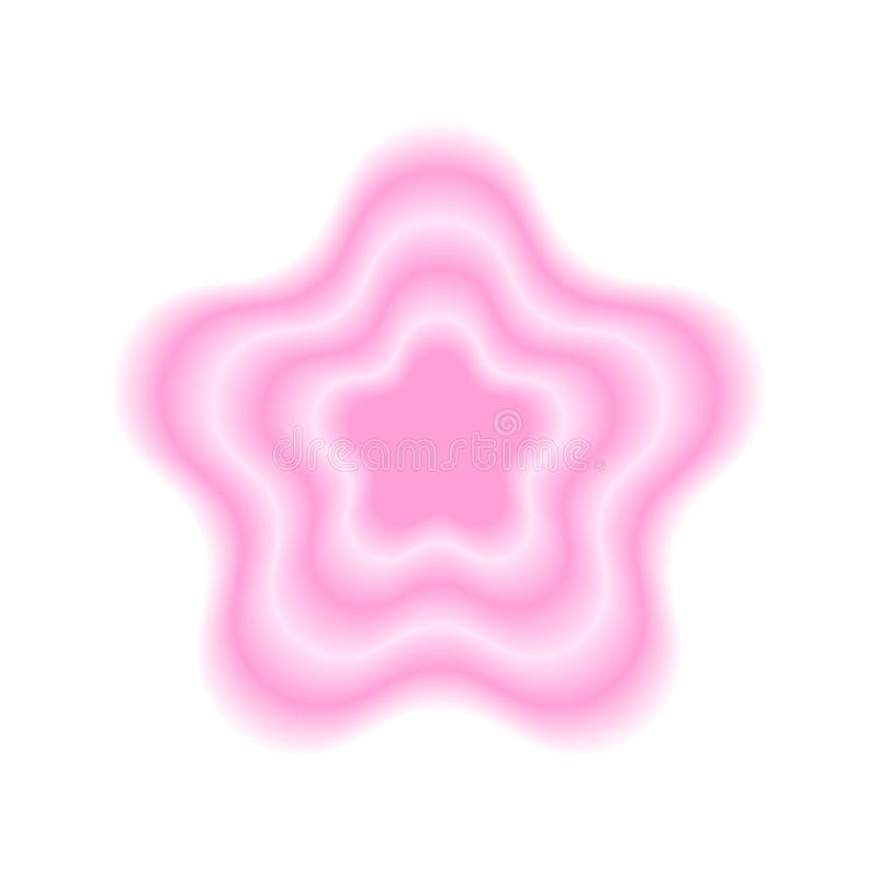 Pink Concentric Flower Shape in Gradient Blurry Style Isolated on White ...