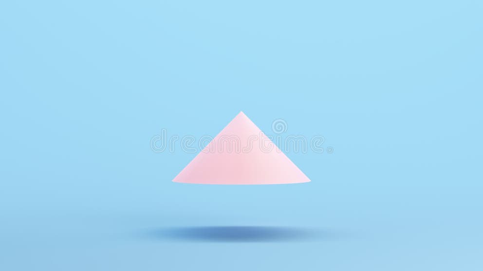 Pink Cone Floating Geometric Shape Solid Pointy Round Structure Kitsch ...