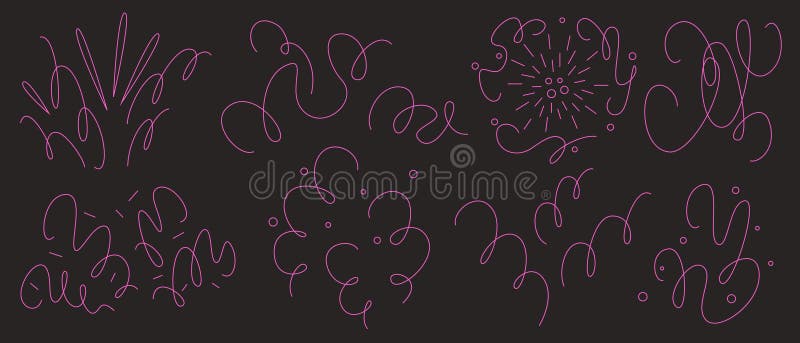 Pink Confetti Burst Set Isolated on Black Stock Vector - Illustration ...