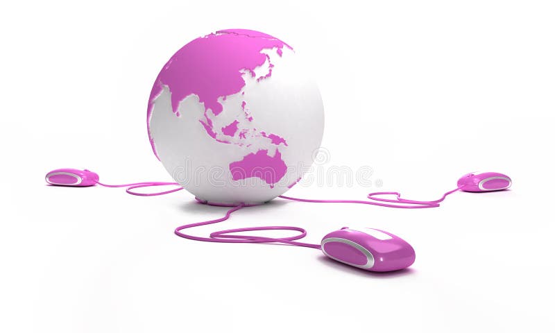 Pink computer stock illustration. Illustration of objects - 4418129