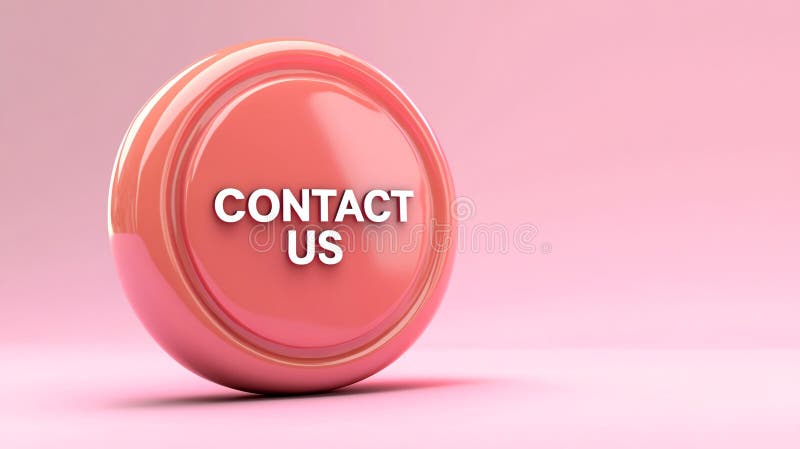 Pink Contact Us Button 3D Render Website App Interface Support Stock ...