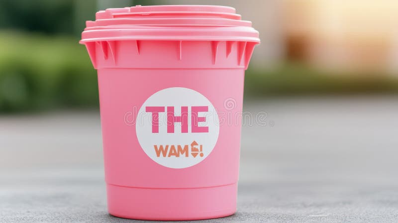 Pink Container Symbolizing Landfill Integration with Environmental ...