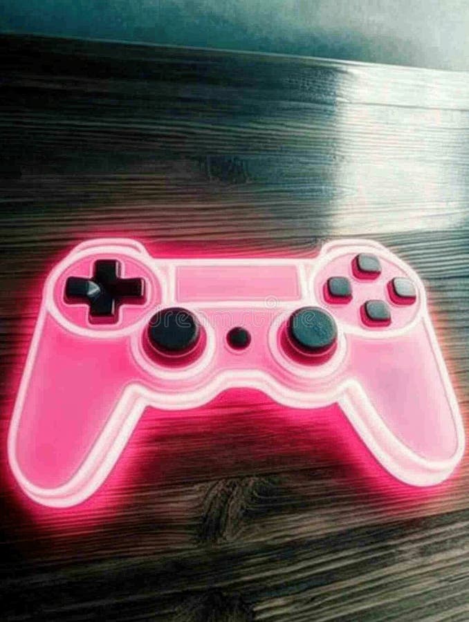 A Pink Controller Light with Neon Lights on it Stock Illustration ...