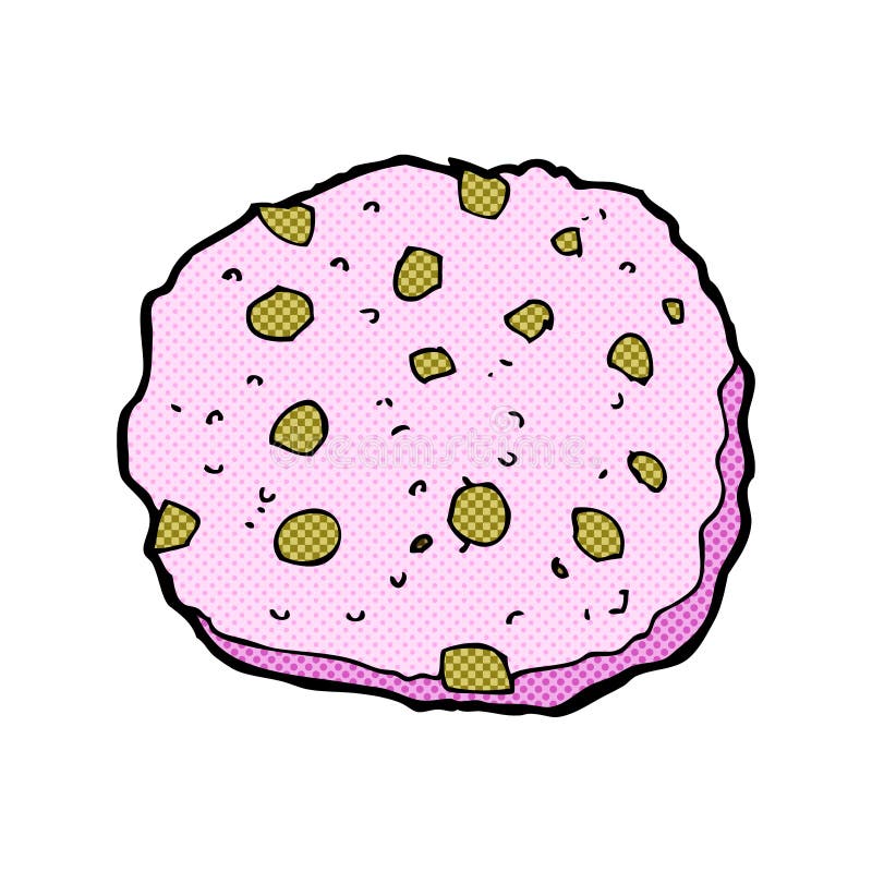 Pink cookie comic cartoon stock illustration. Illustration of biscuit ...