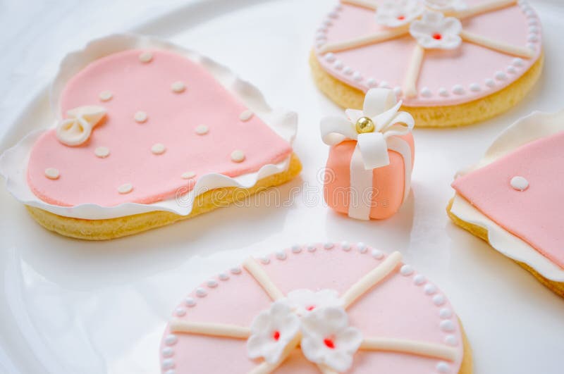 Pink cookies stock image. Image of confection, romance - 27764839