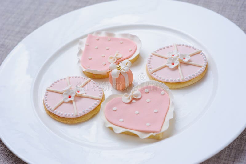 Pink cookies stock photo. Image of pink, romantic, dessert - 27764870