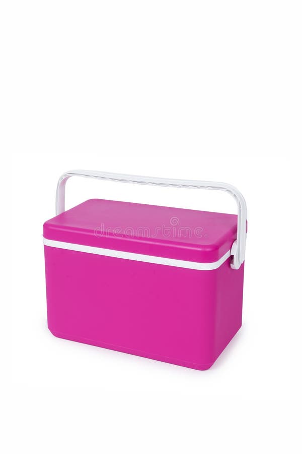 Pink cooler with a handle stock photo. Image of esky - 327060132