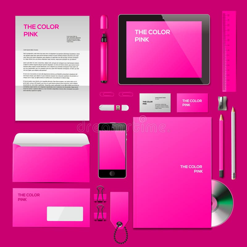 Pink Corporate ID mockup stock illustration. Illustration of lighter ...