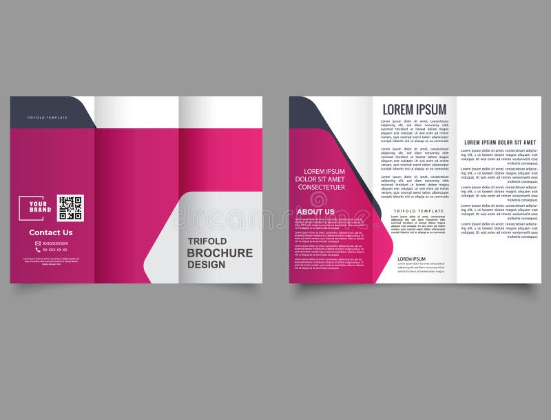Pink Corporate Trifold Brochure. Vector Editable Template Stock Vector ...
