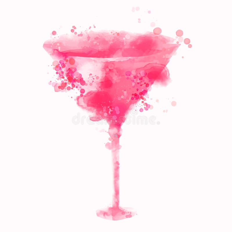 Pink Cosmopolitan Alcohol Cocktail Illustration Stock Vector ...