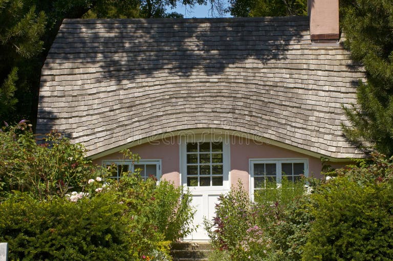 Pink Cottage stock photo. Image of cottage, windows, chimney - 3004878