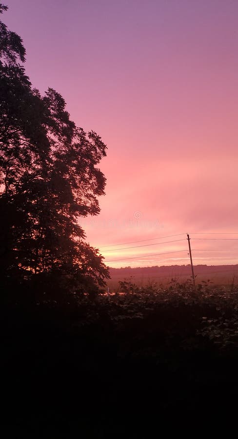 Pink country sky stock photo. Image of ontario, home - 227366702