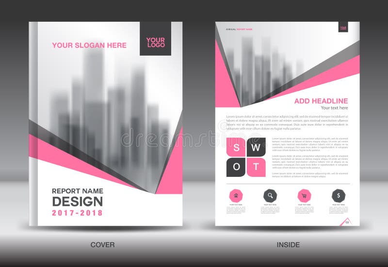 Pink Cover Annual Report Brochure Flyer Template Creative Design Stock ...