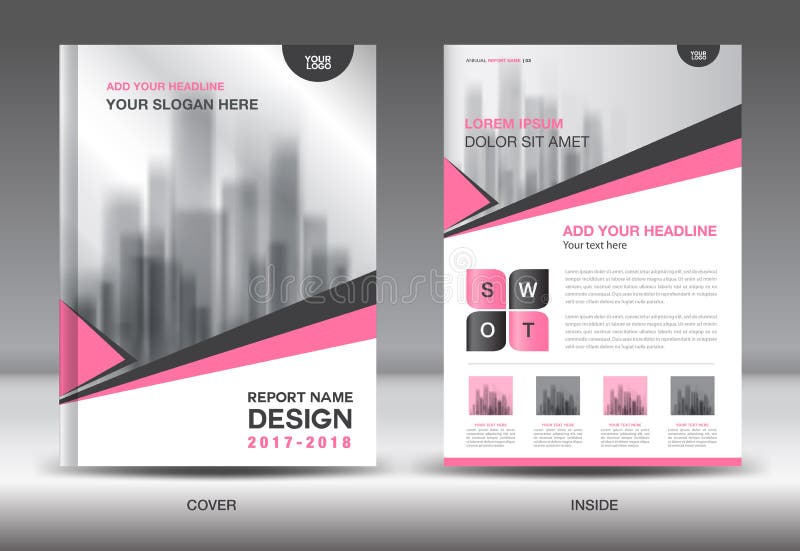 Pink Cover Annual Report Brochure Flyer Template Creative Design Stock ...