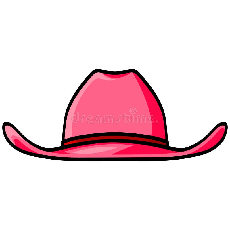 Pink Cowboy Hat Illustration Vector Stock Vector - Illustration of ...