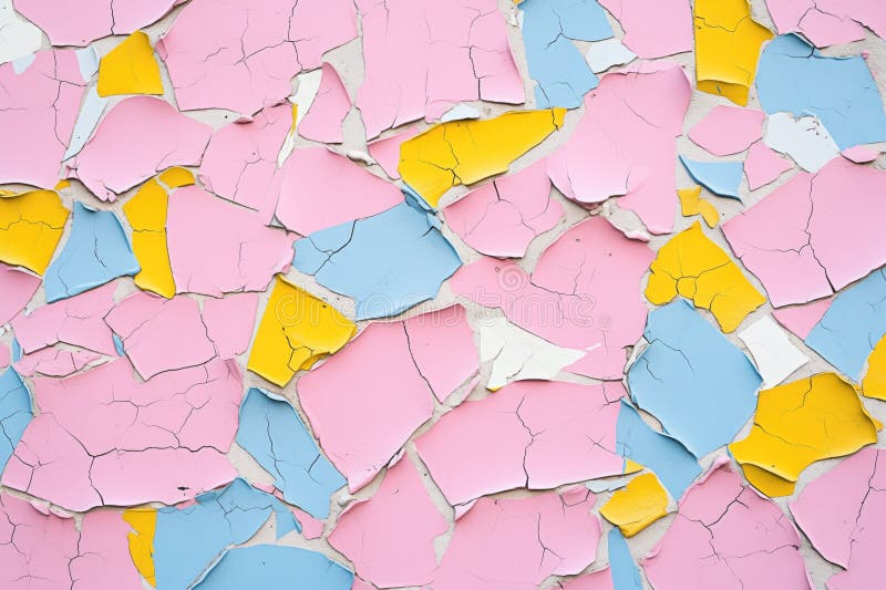 Pink Cracked Wall Paint with Chip Patterns Stock Illustration ...