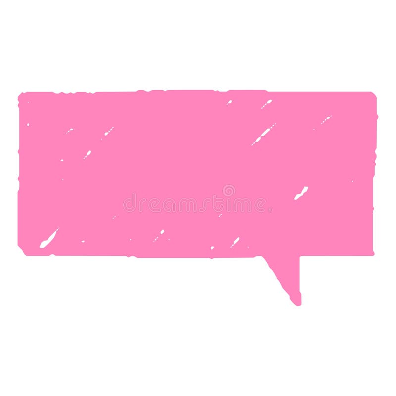 Pink Crayon Speech Bubble, Vector Cartoon Communication Rectangle Shape ...