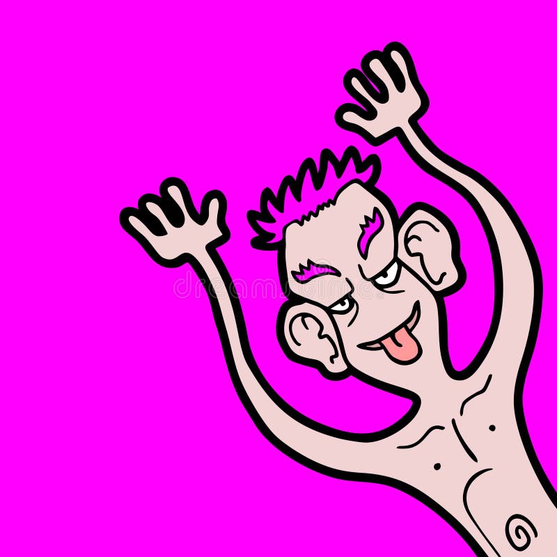 Pink crazy man stock vector. Illustration of trendy, hover - 32279038