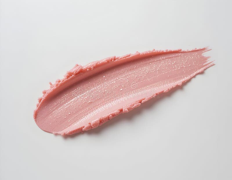 Pink Creamy Paste Swatch with Glitter on White Background Texture Stock ...