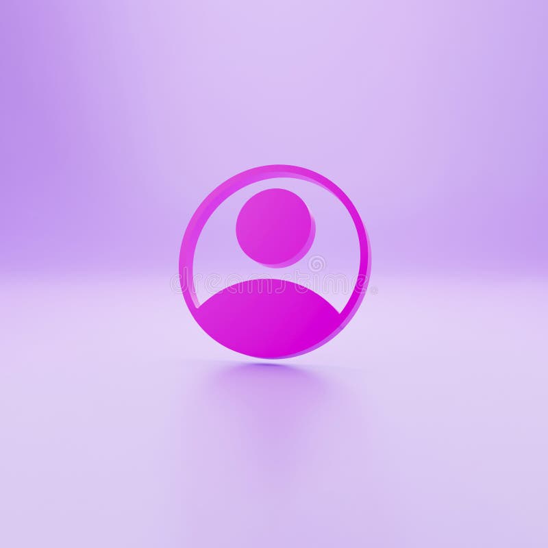 Pink Create Account Screen Icon Isolated on Pink Background. Minimalism ...