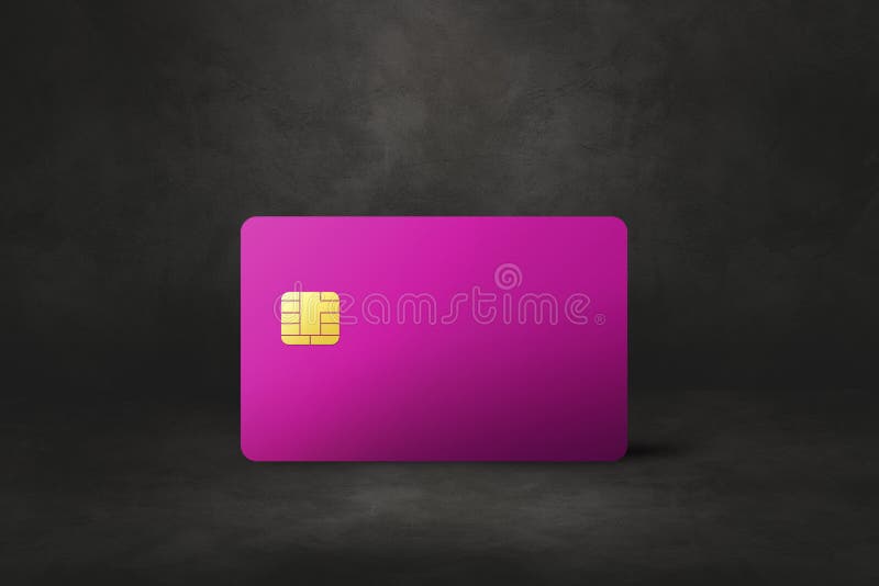 Pink Credit Card on a Black Concrete Background Stock Illustration ...