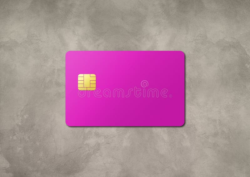 Pink Credit Card on a Concrete Background Stock Illustration ...