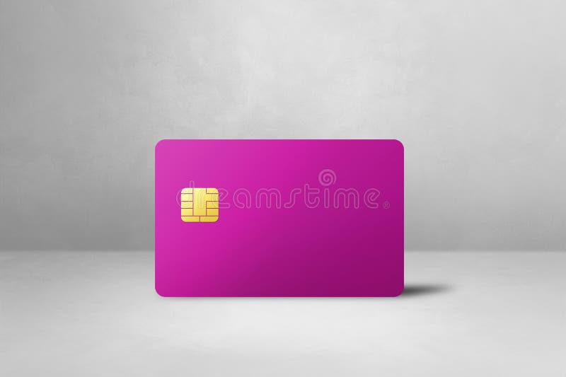 Pink Credit Card on a White Concrete Background Stock Illustration ...
