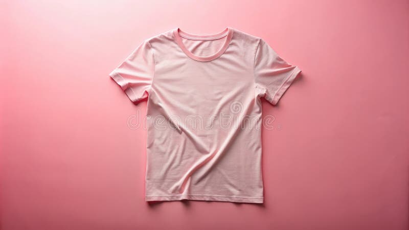 Pink Crew Neck T-shirt on a Pink Background. Generative AI Stock ...