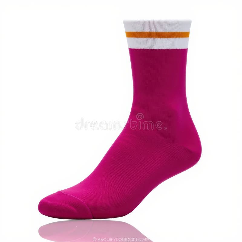 Pink Crew Socks with Orange and White Stripes Stock Illustration ...