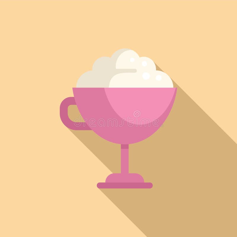 Pink Crispy Ice Cream Icon Flat Vector. Chocolate Shake Stock Vector ...