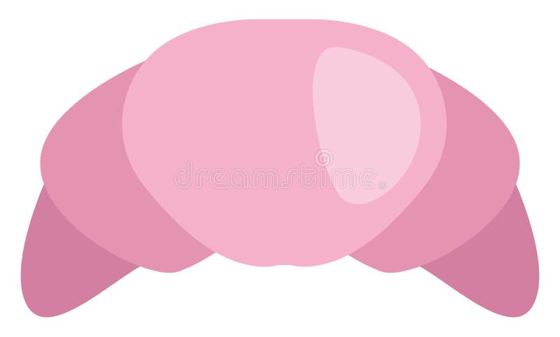 Pink croissant, icon stock vector. Illustration of graphic - 259396947
