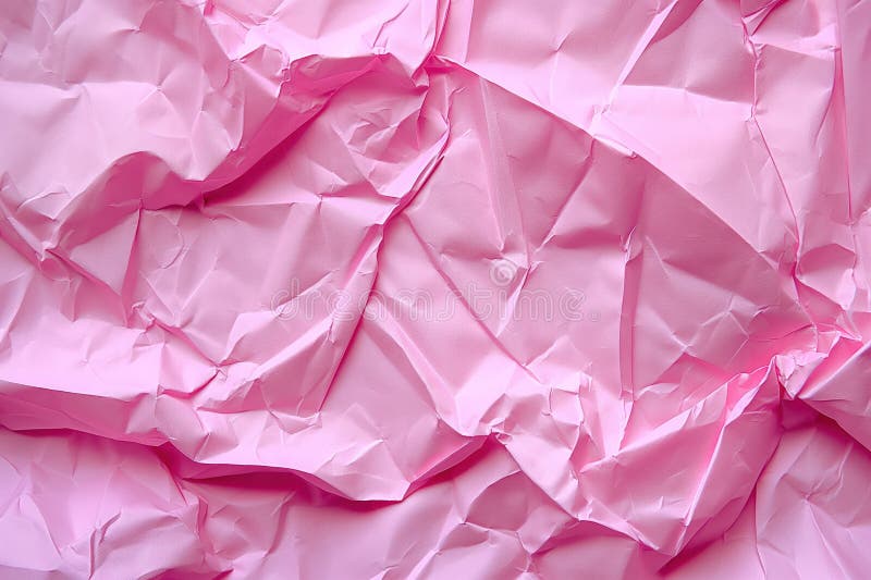 Pink Crumpled Paper Texture Background with Rough Uneven Surface. Close ...