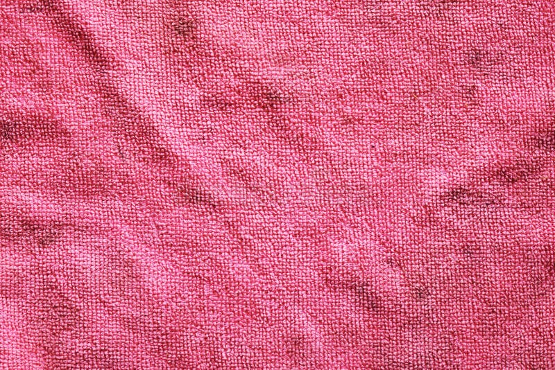 Pink Crumpled Piece of Dirty Stained Microfiber. Up Close Stock Image ...