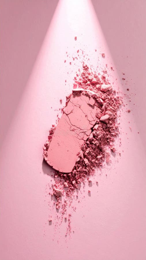 Pink Crushed Makeup Powder on Pink Background Stock Illustration ...