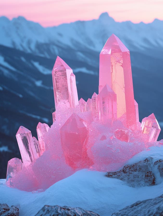 Pink Crystal Mountain stock image. Image of arctic, geological - 366759847