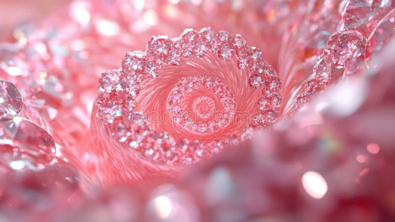 Pink Crystal Spiral with Sparkling Glitter Texture Stock Illustration ...