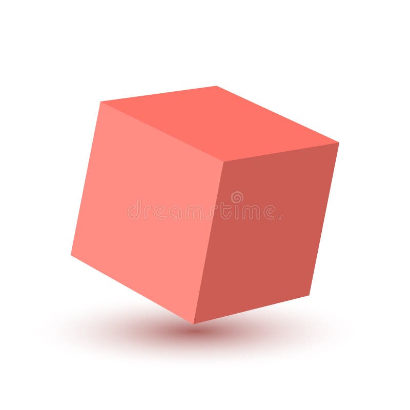 Pink Cube Icon. Vector Illustration Stock Illustration - Illustration ...