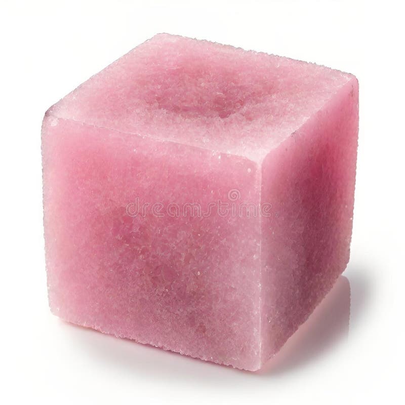 Pink Cube of Natural Mineral Stock Illustration - Illustration of color ...