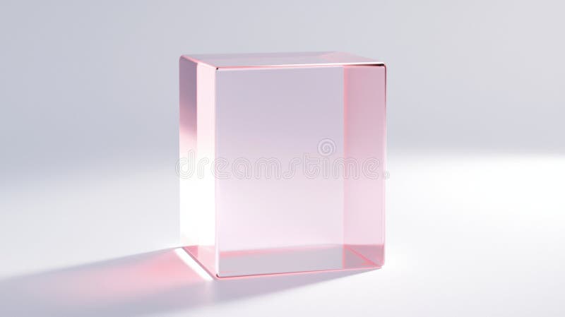 A Pink Cube with a Reflective Surface. Stock Image - Image of sense ...