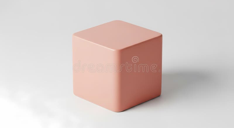 Pink Cube Object on White Background Stock Illustration - Illustration ...