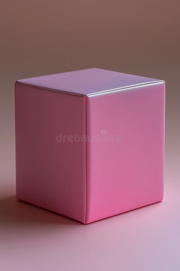 Pink Cube Sitting on Pink Surface Creating Subtle Shadow Stock ...