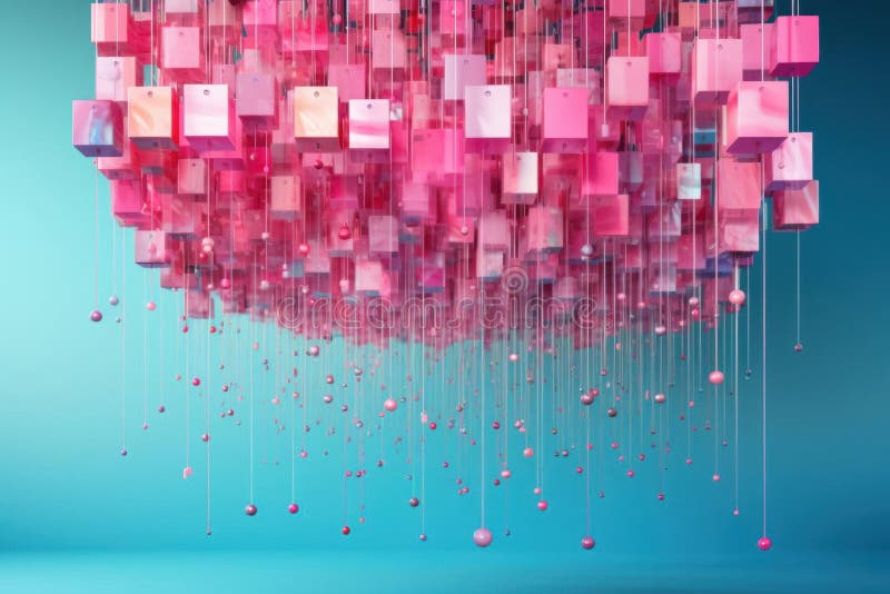 Pink Cubes Abstract Background Texture Design Stock Illustration ...