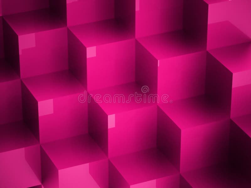 Pink Cubes Concept Rendered White Stock Illustrations – 131 Pink Cubes ...