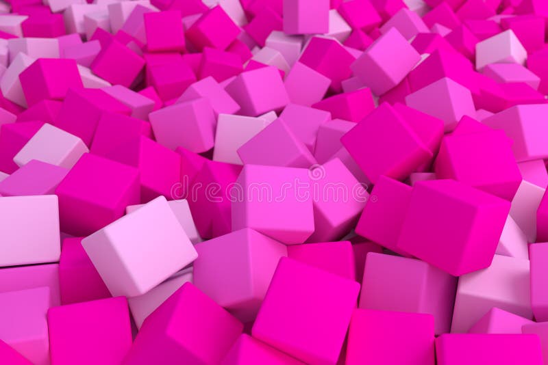 Pink Cubes Frame Collage stock illustration. Illustration of greeting ...