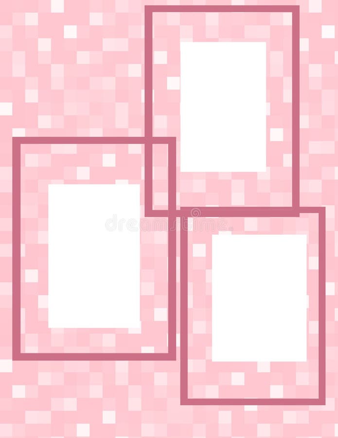Pink Cubes Frame Collage stock illustration. Illustration of greeting ...