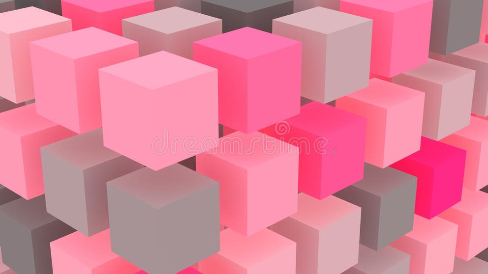 Pink Cubes Geometric Background Stock Illustration - Illustration of ...